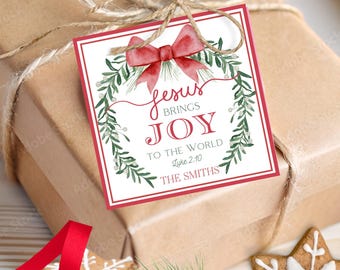 Christmas Scripture Gift Tag, Christian Christmas Scripture Treat Bag ...
