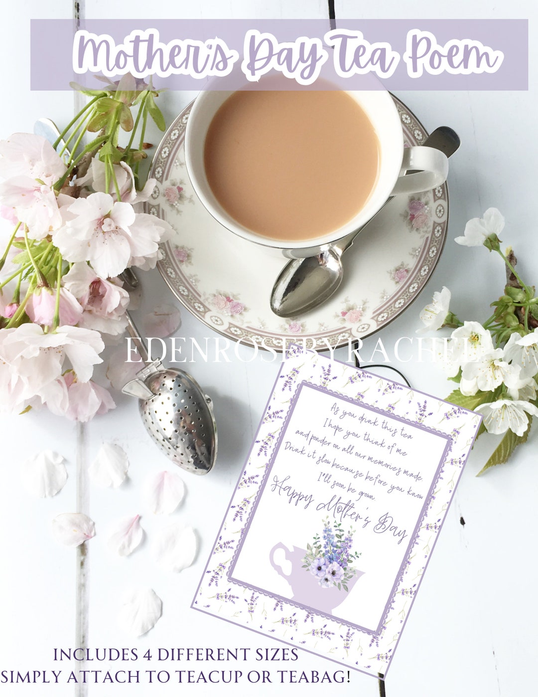 Mother's Day Tea Poem Printable, Mother's Day Tea Activities for ...