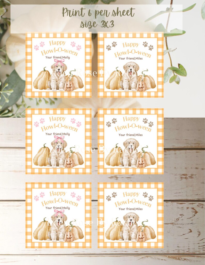 Printable Halloween Tag, Happy Howl-o-ween Tag, Puppy Halloween Gift ...