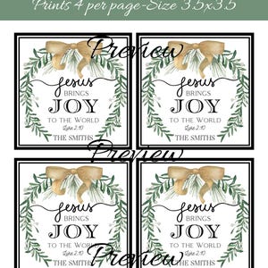 Christmas Scripture Gift Tag, Christian Christmas Scripture Treat Bag ...