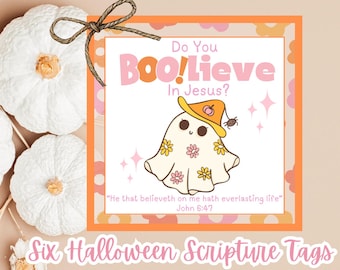 6 Bible Scripture Halloween Gift Tag, Halloween Church Favor Tag ...