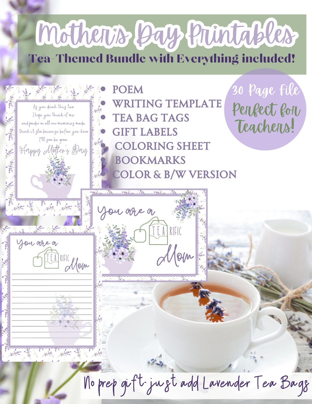 Mother's Day Tea Printable, Mother's Day Crafts for Kids, Mother's Day ...