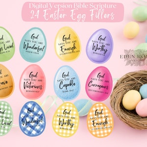 Scripture Easter Egg Filler| Easter Egg Tokens| Bible Verse Easter Egg ...