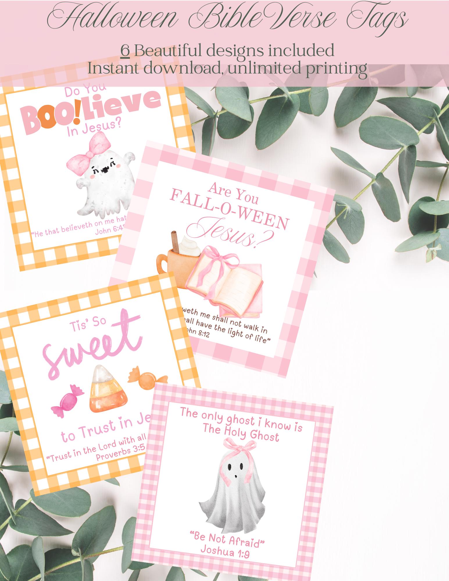 6 Bible Scripture Halloween Gift Tag, Halloween Church Favor Tag ...