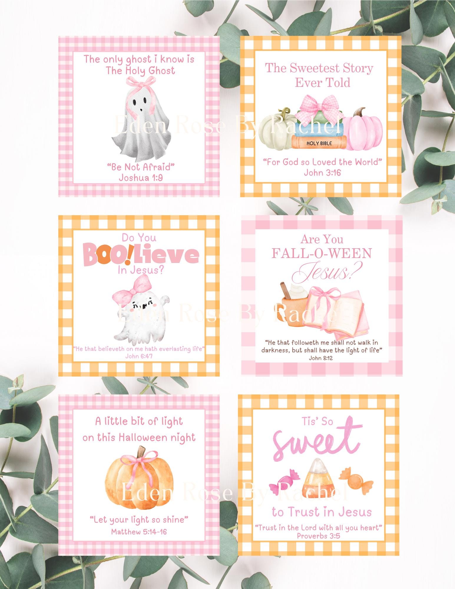 6 Bible Scripture Halloween Gift Tag, Halloween Church Favor Tag ...