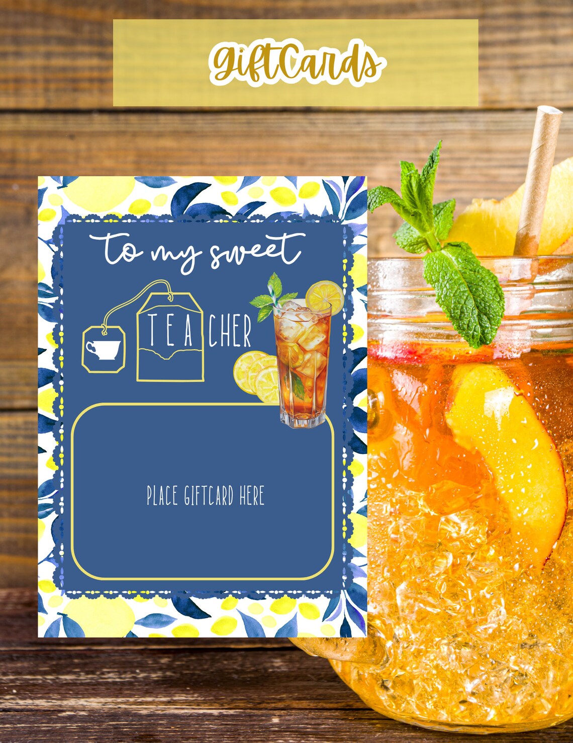 Teacher Ice Tea Bundle, Teacher Tea Letter, Teacher Giftcard,teacher ...