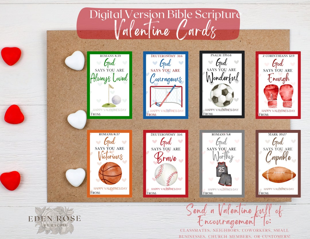 Boys Scripture Sport Valentine Cards, School, Sunday School, Bible ...