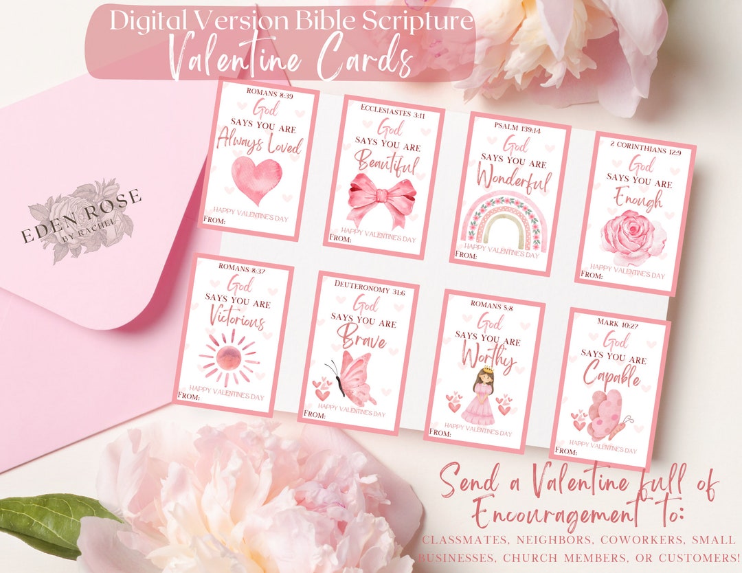 Scripture Valentine's Day Cards for Girls | Bible Verse Valentine Card ...