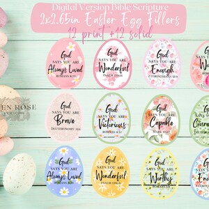 Scripture Easter Egg Filler| Easter Egg Tokens| Bible Verse Easter Egg ...