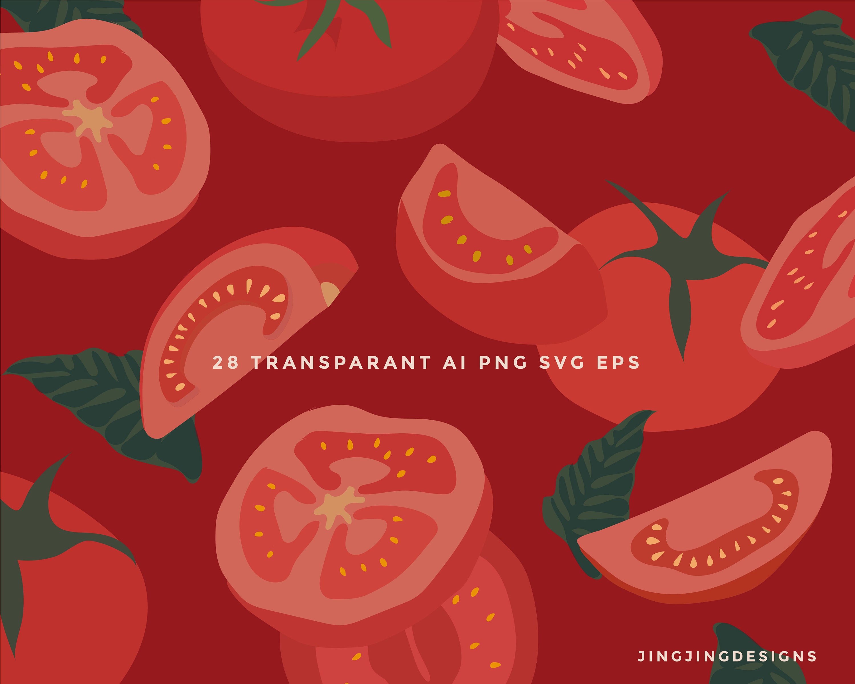 Tomato Bundle 28 Png AI Eps Png SVG Illustration Clip Art Cut File ...
