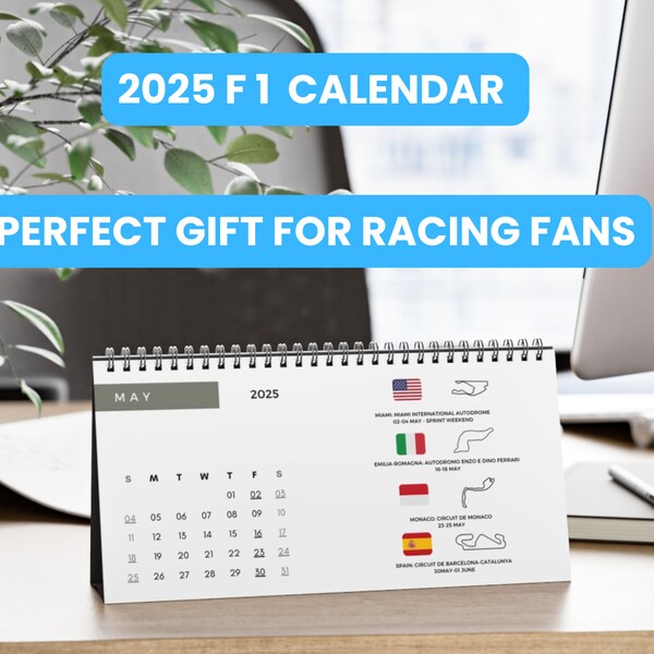 F1 Calendar 2025 Poster - Etsy