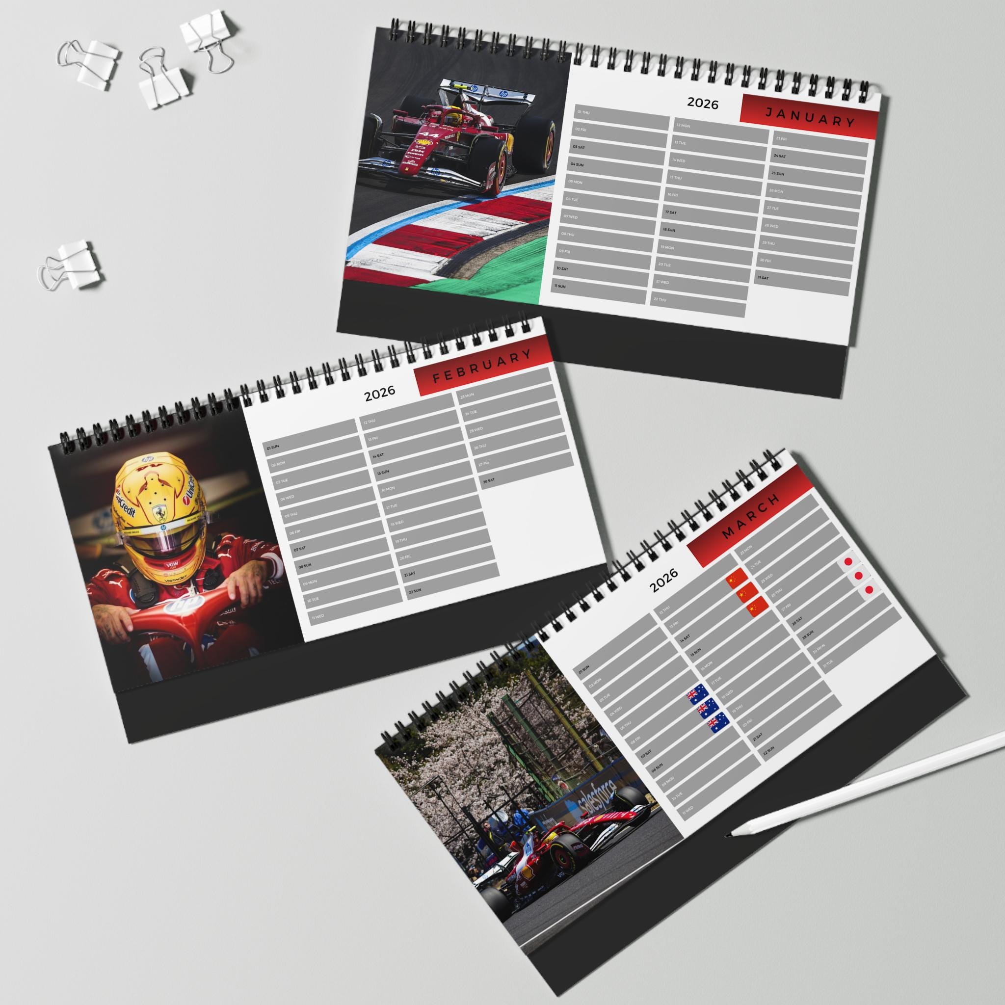 Lewis Hamilton 2026 F1 Racing Calendar Perfect Desk Gift Idea for ...