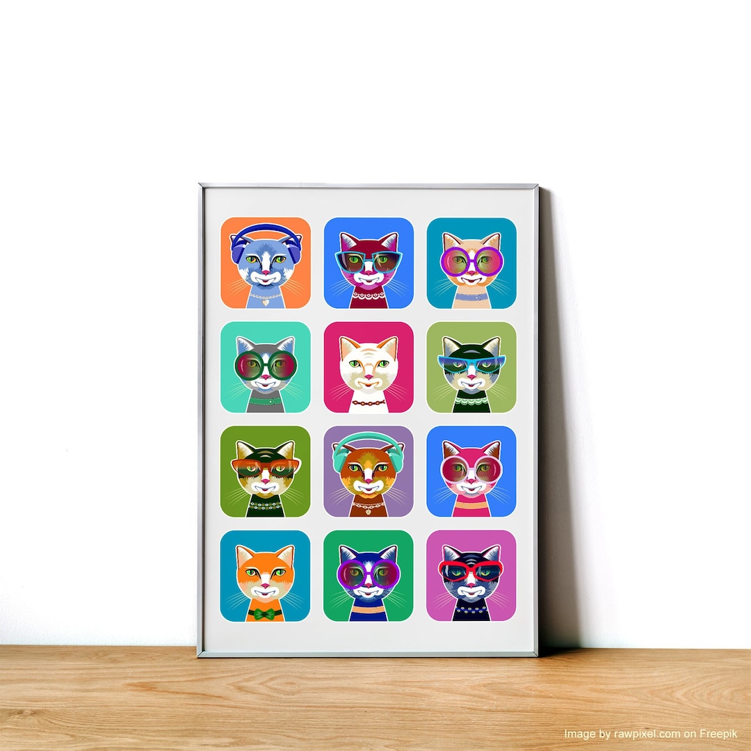 Cats Poster, Kids and Baby Print, Kid Room Decor, Animal Wall Art ...