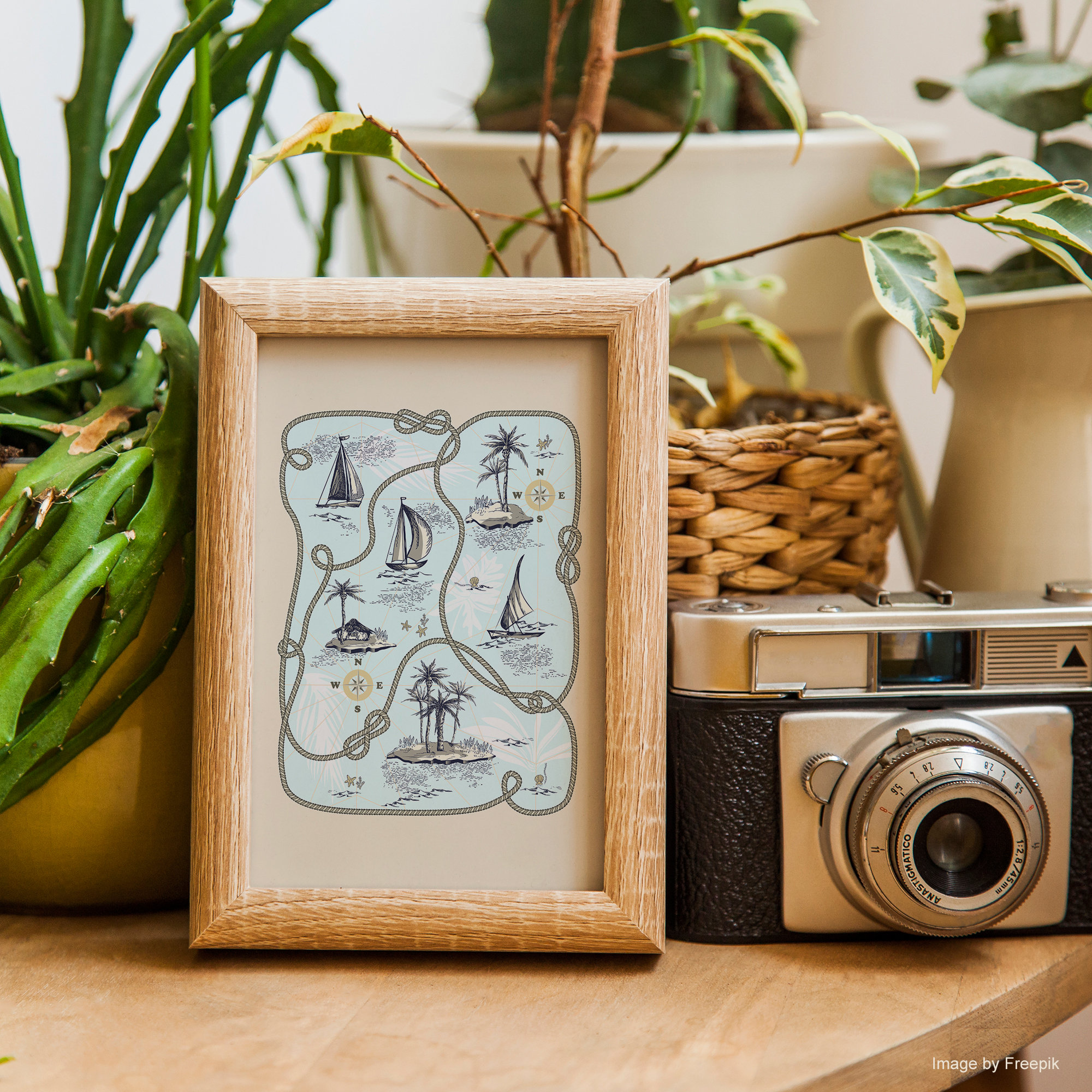 Vintage Map Poster, Digital Wall Art, Hand Drawn Traveling Print ...