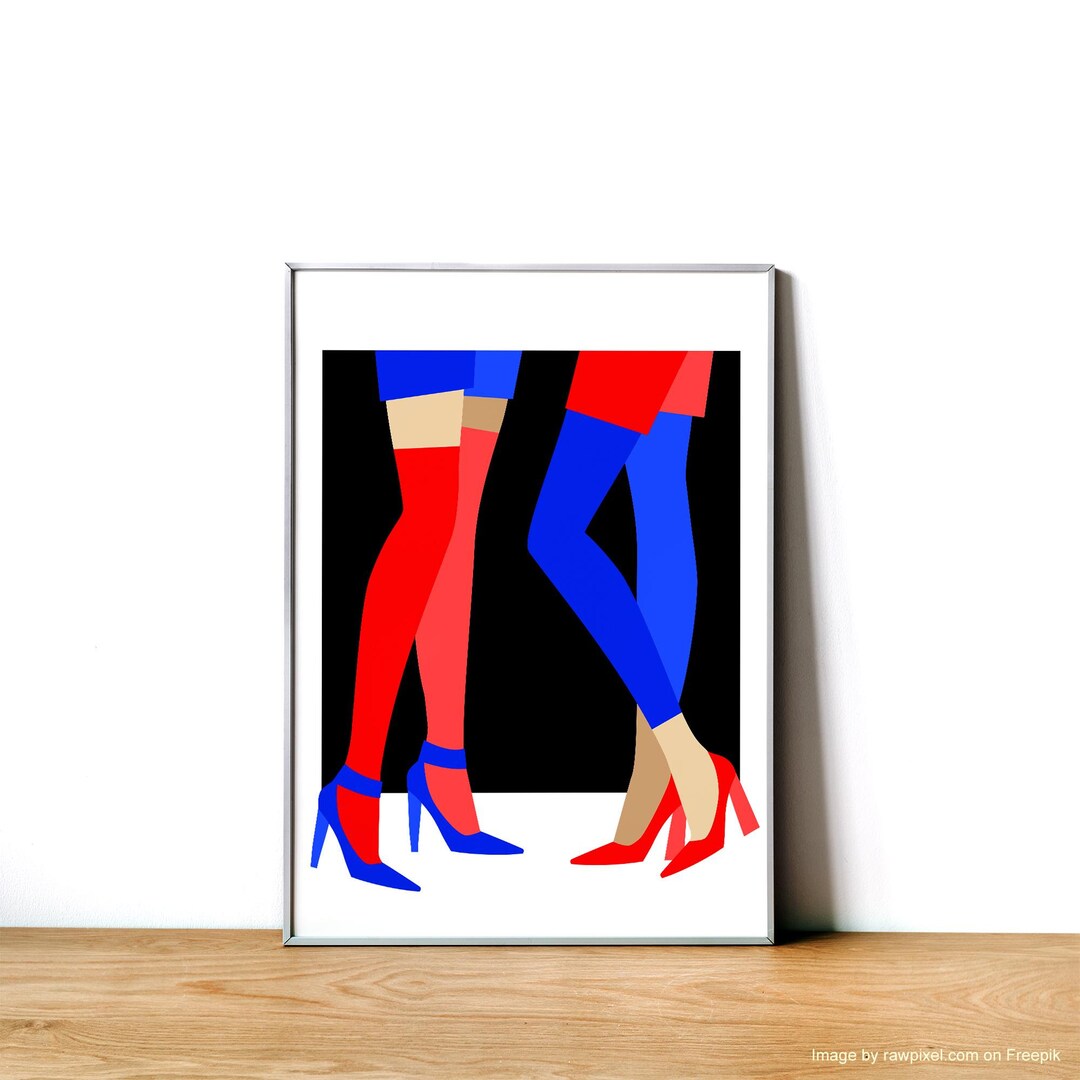 Woman Pums Print, Contemporary Female Sketch, People Illustration ...