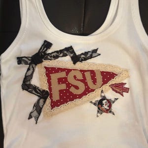 College Pennant Patchwork T-shirt/tank Top *customizable - Great for ...