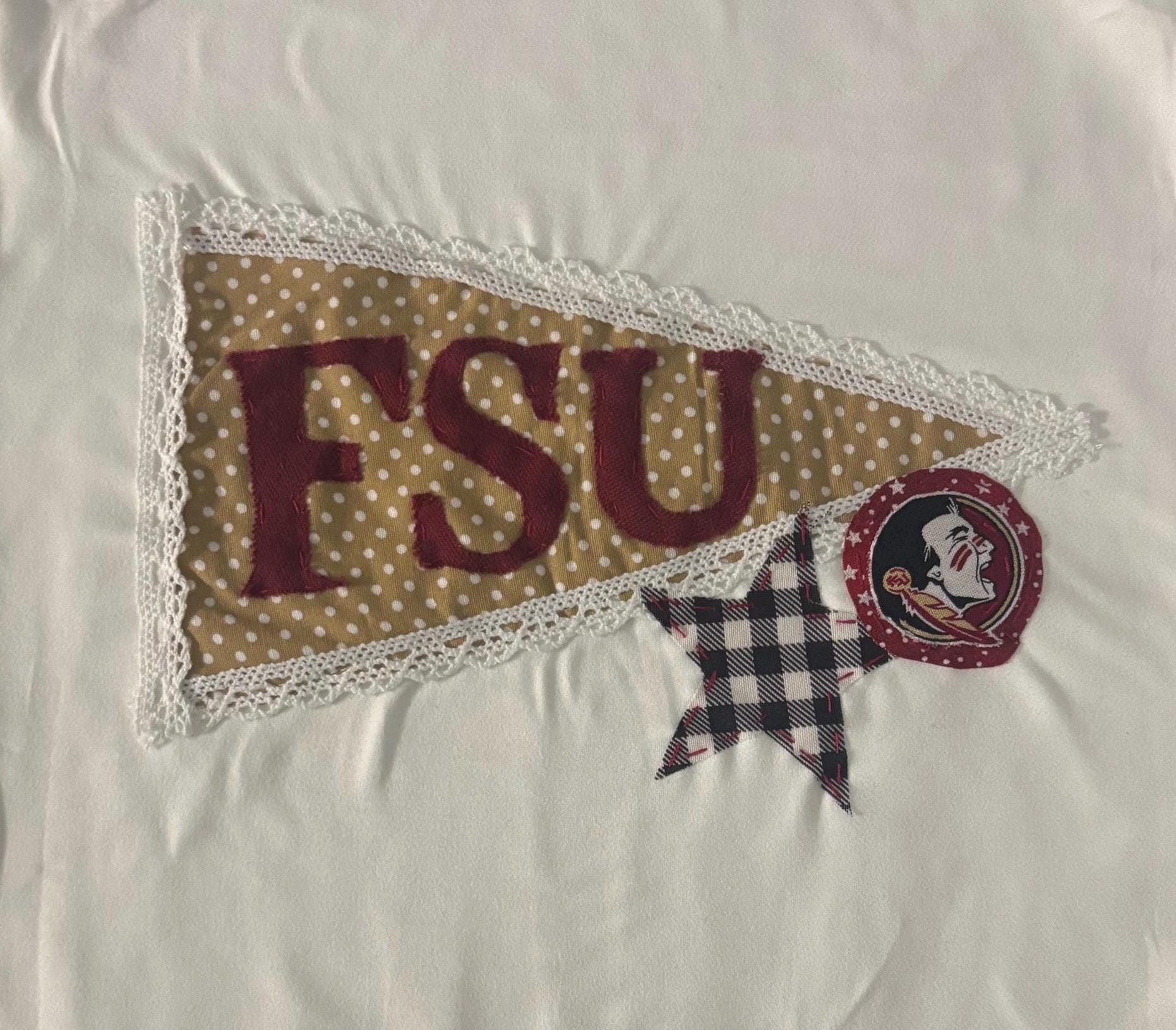 College Pennant Patchwork T-shirt/tank Top Without Bow *customizable ...