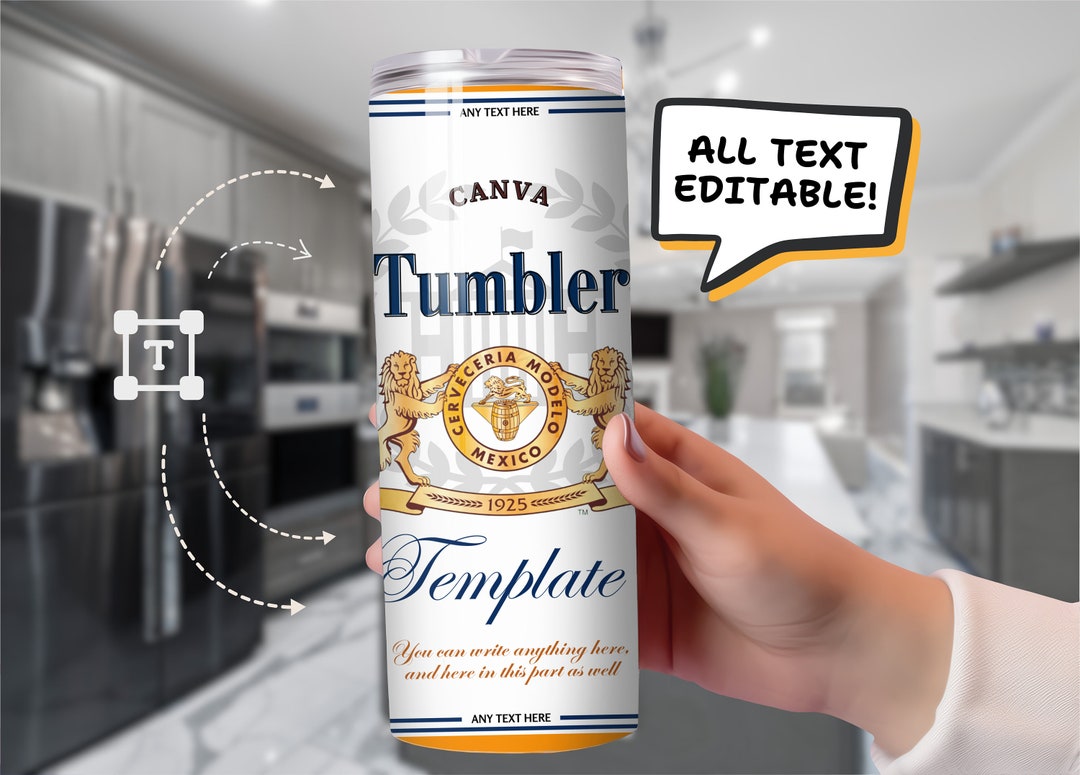 Editable Modelo Beer Tumbler Wrap, Modelo Canva Template, 20oz Skinny ...