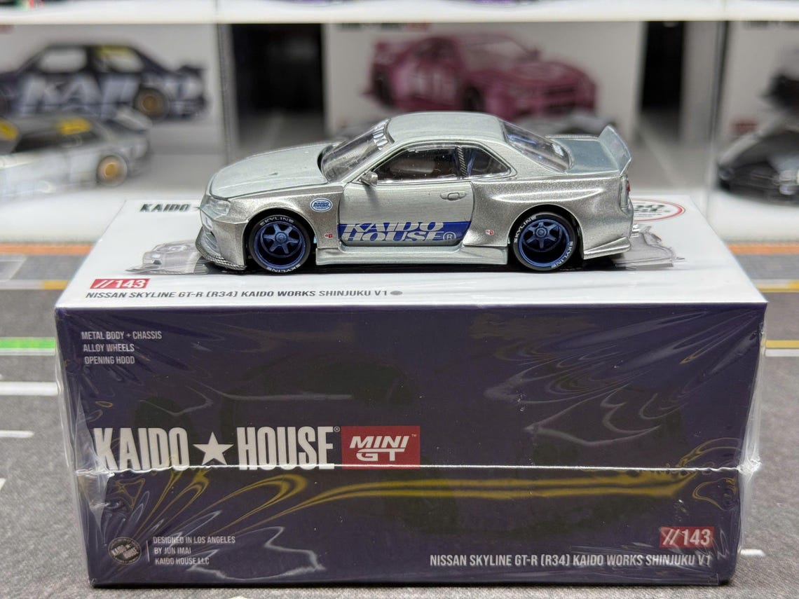 Mini GT X Kaido House R34 Shinjuku Chase KHMG143 Diecast (+ Free ...
