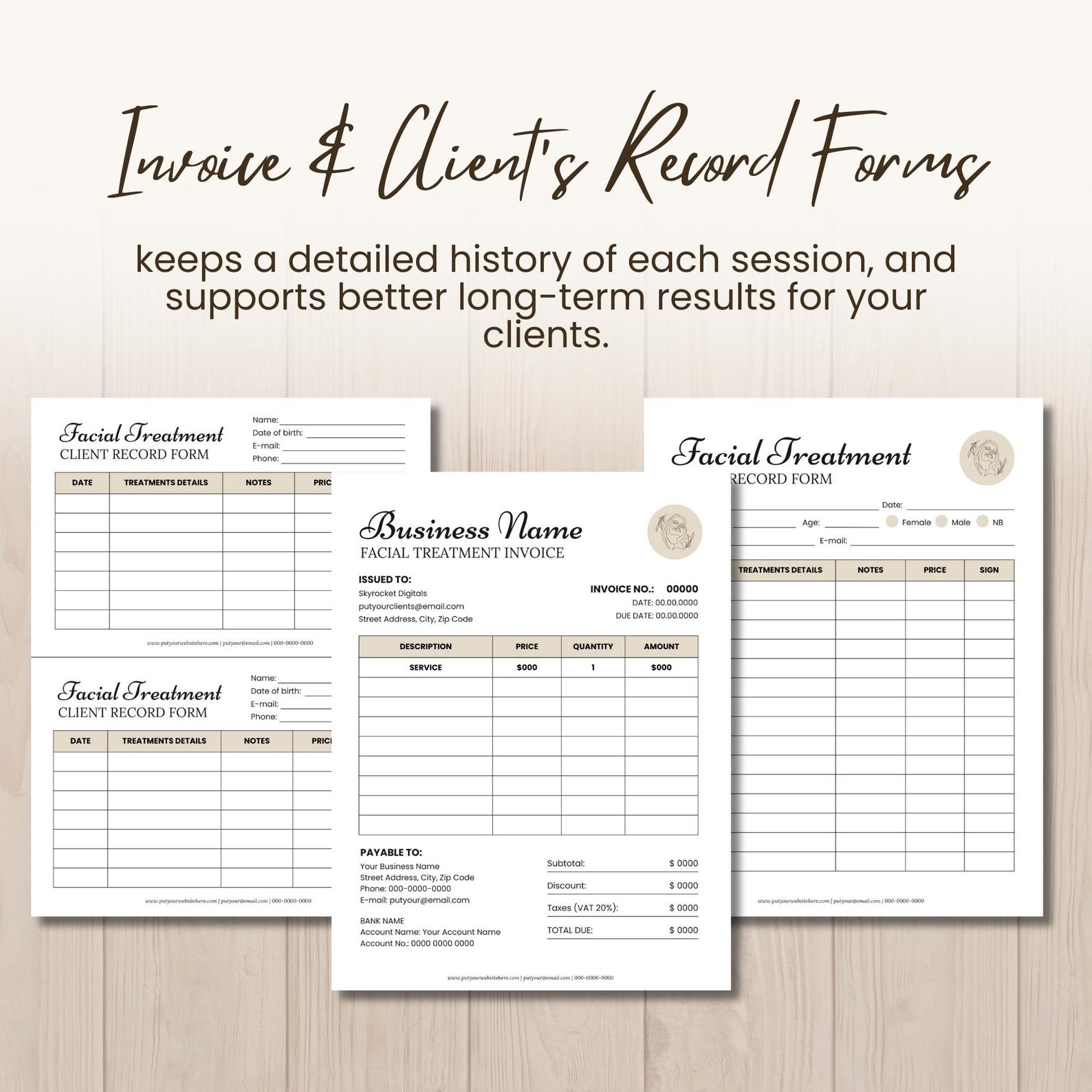 Facial Treatment Forms, Printable Facial Consultation Form, Esthetician ...