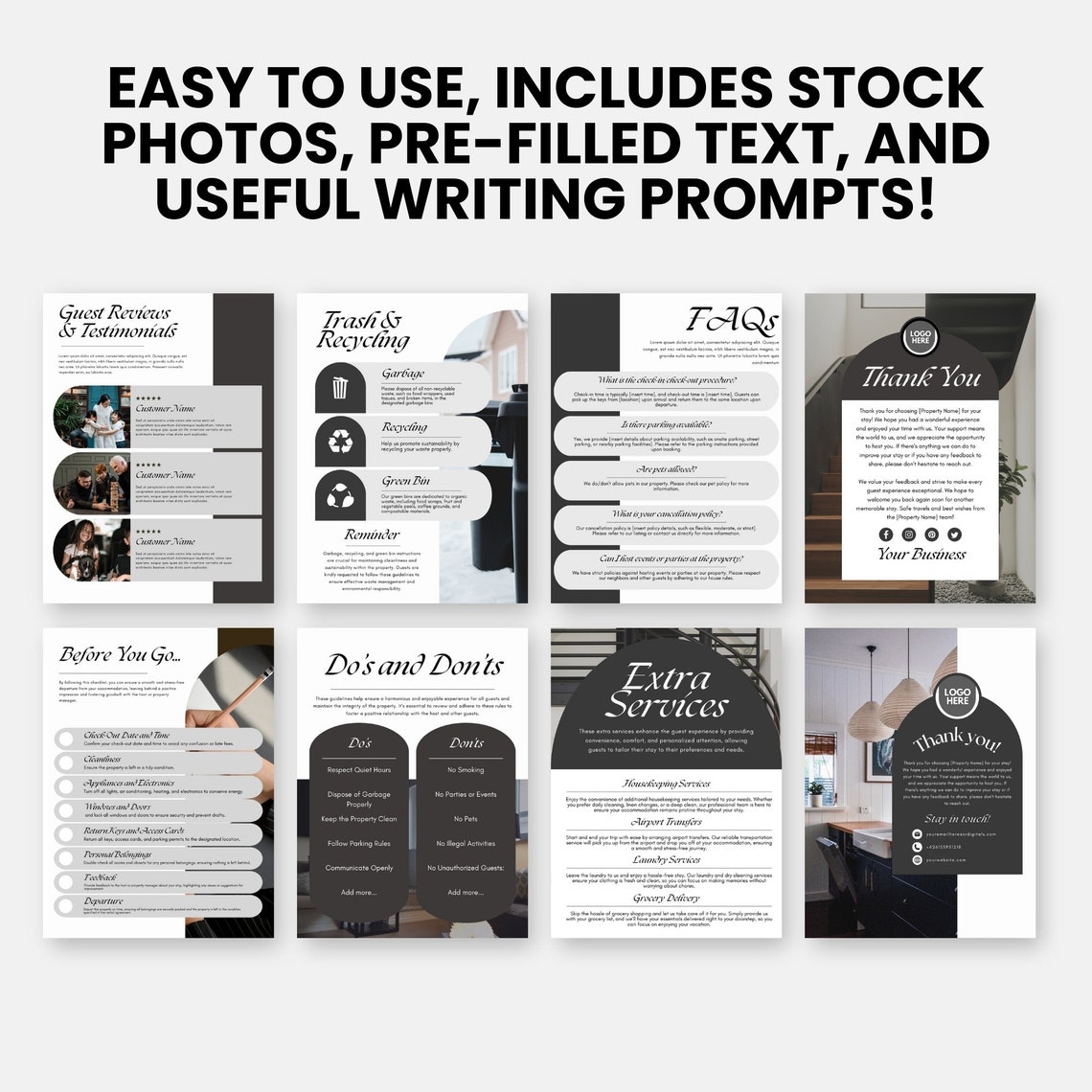 Airbnb Welcome Book Template Canva, Guest Guide Book Canva Template ...