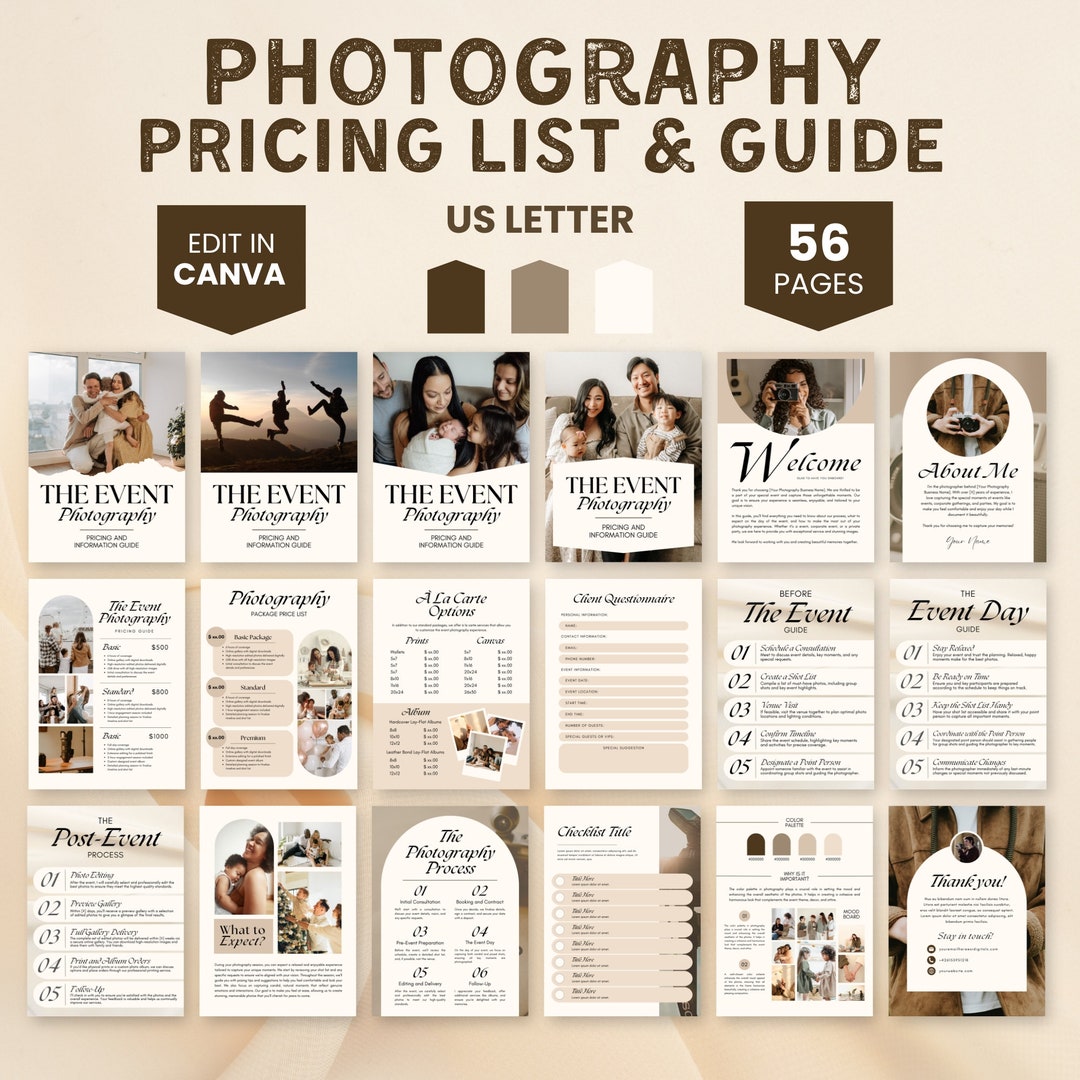 Photography Pricing Guide Template, Photographer Pricing Template ...