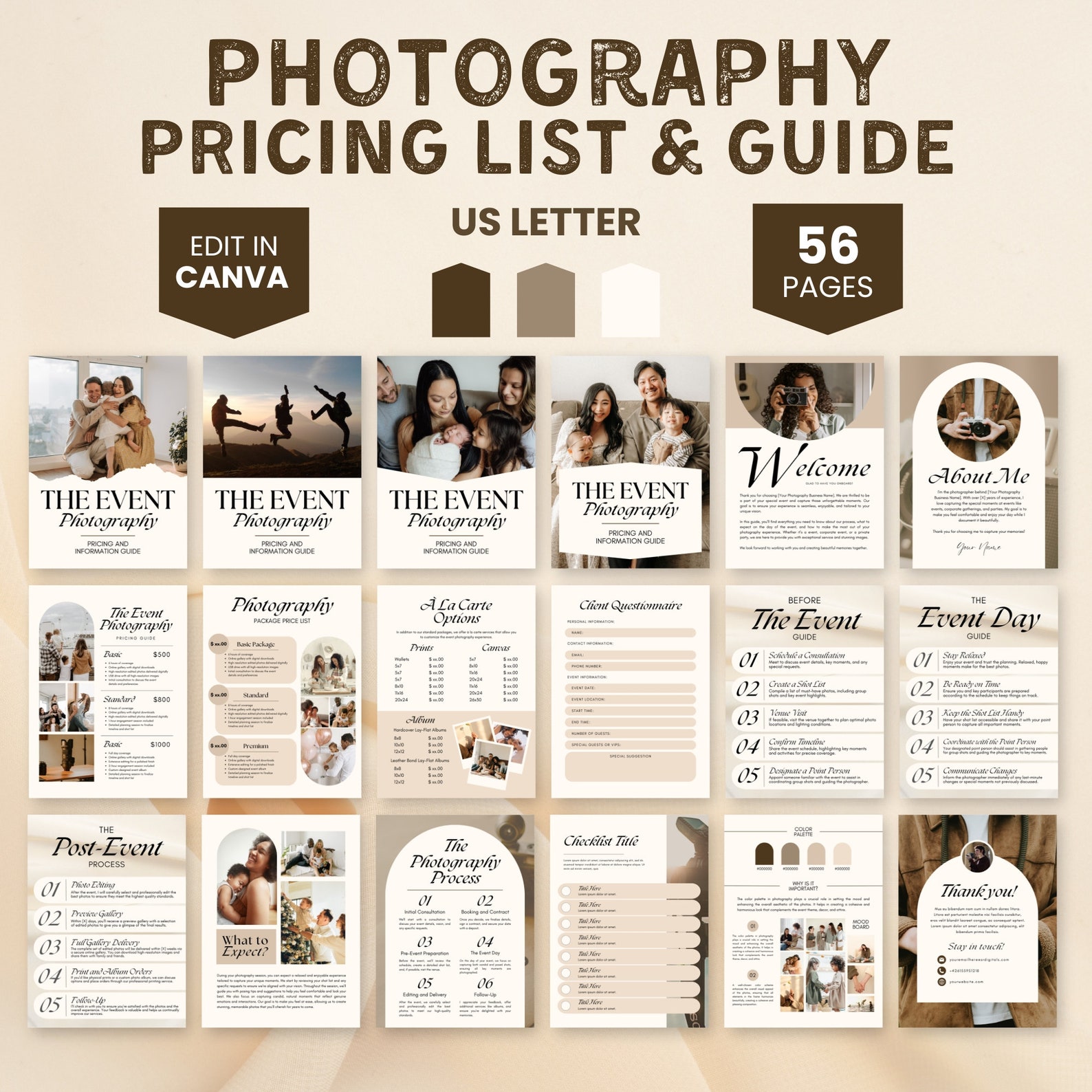 Photography Pricing Guide Template, Photographer Pricing Template ...