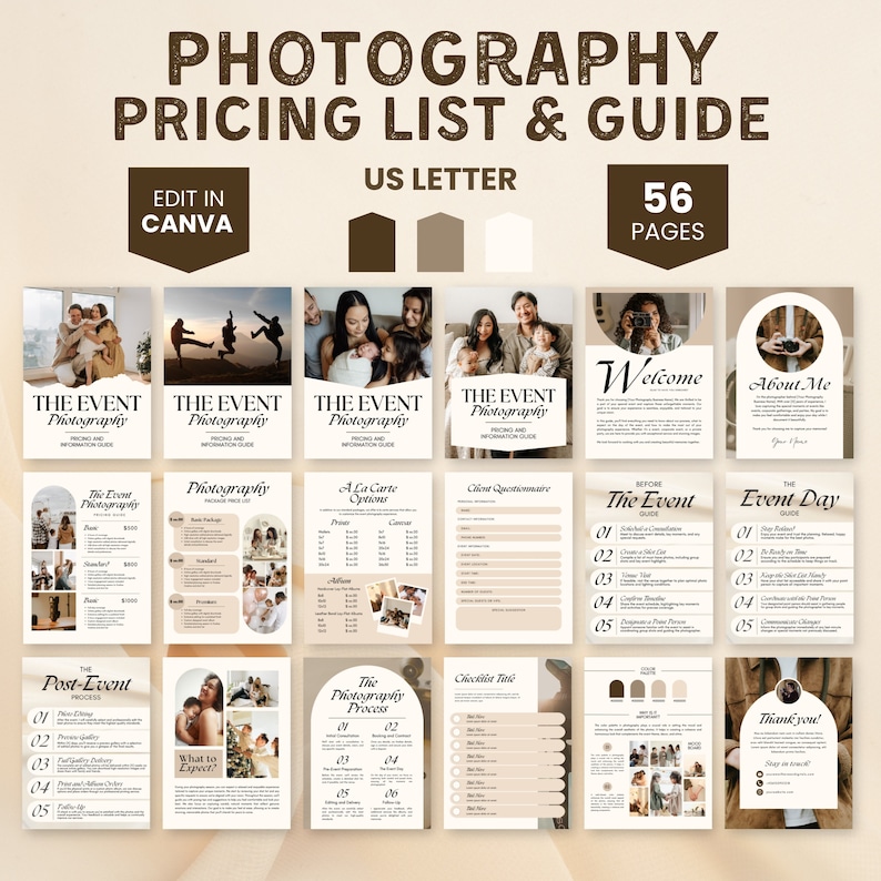 Photography Pricing Guide Template, Photographer Pricing Template ...