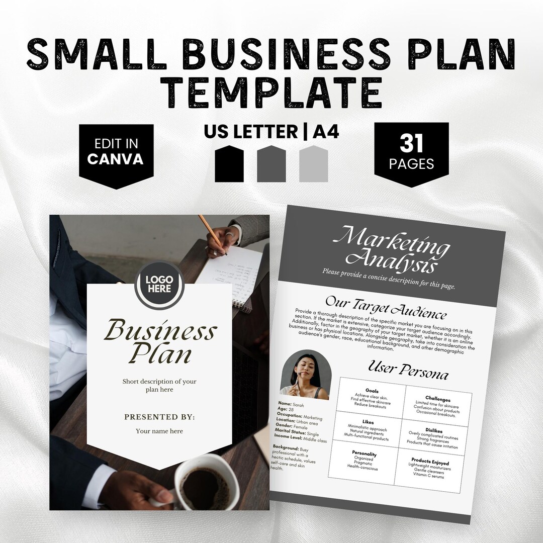 Small Business Plan Template Canva | Business Launch Plan | Start up ...