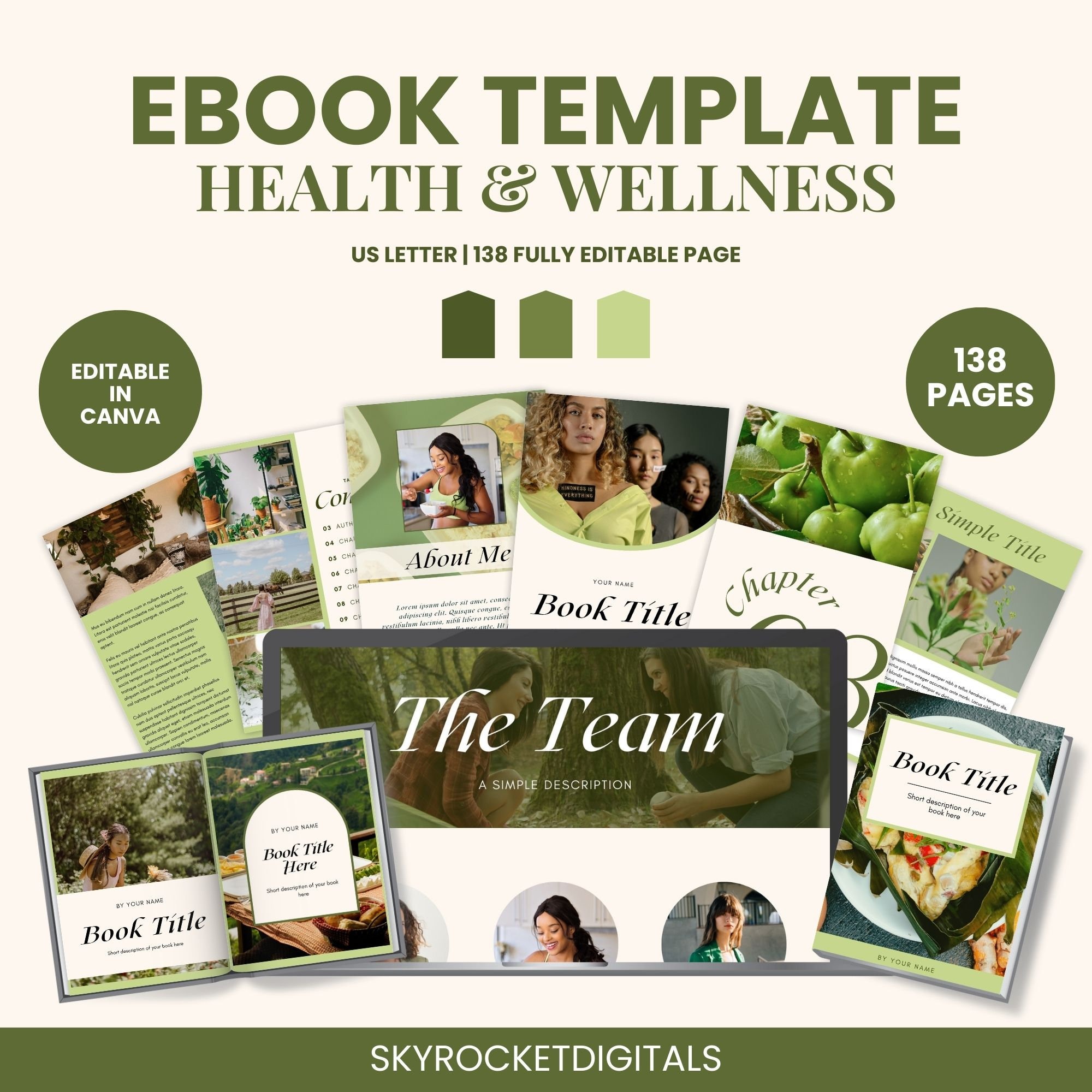 Ebook Template Health Editable Canva, Wellness Coach Workbook Template ...