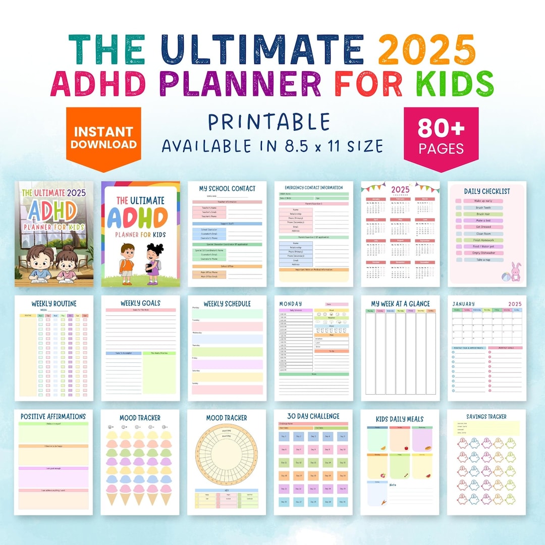 The Ultimate 2025 ADHD Planner for Kids, ADHD Kids Planner, Adhd Kids ...