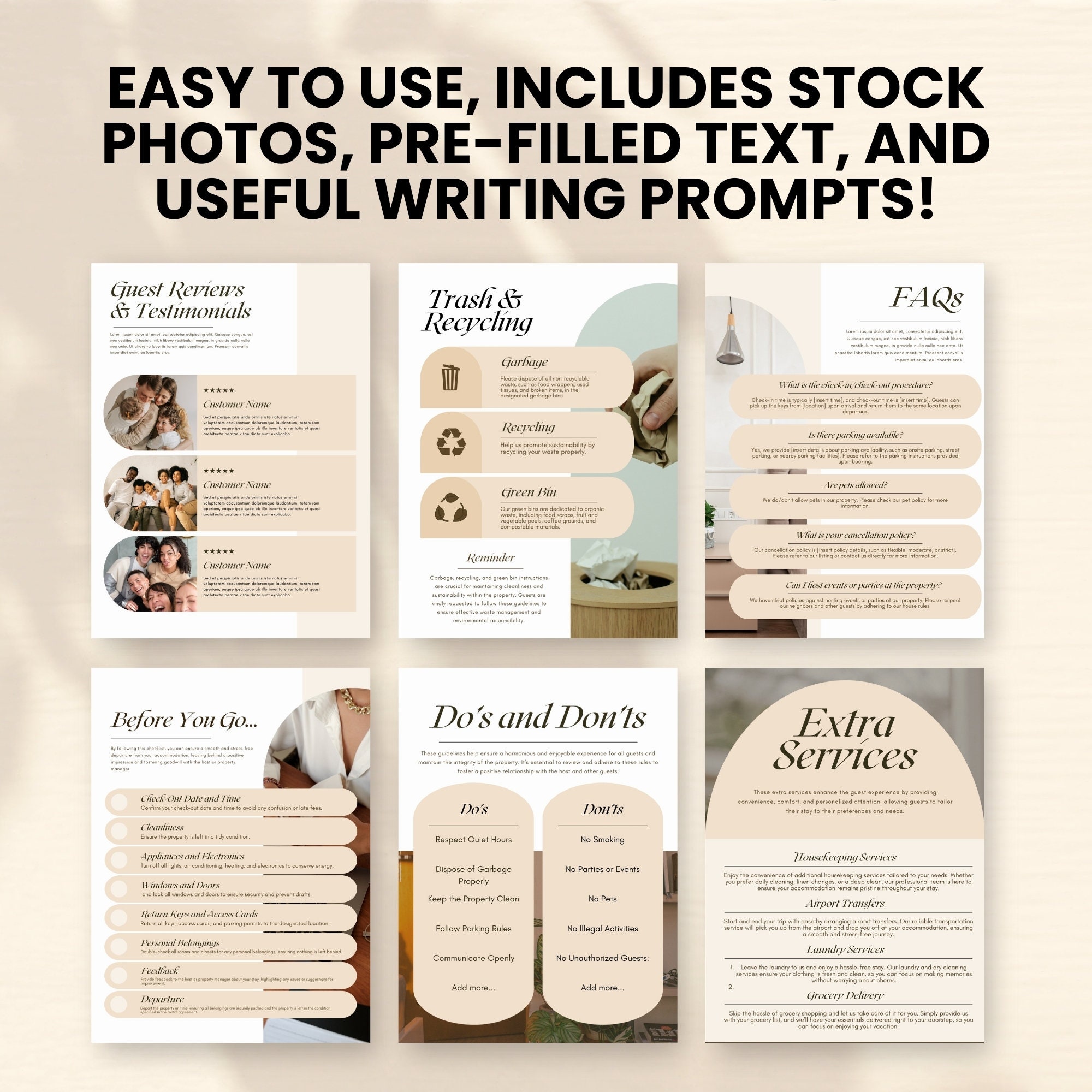 Airbnb Welcome Book Template Canva, Guest Guide Book Canva Template ...