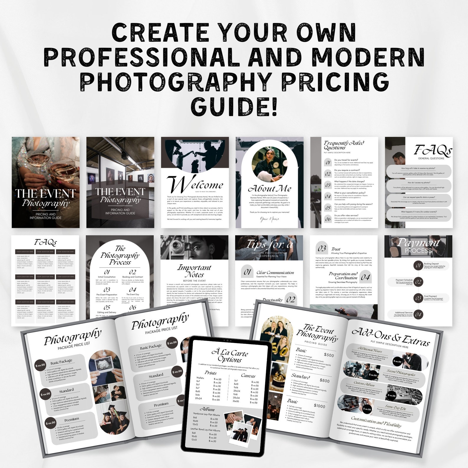 Photography Pricing Guide Template, Photographer Pricing Template ...