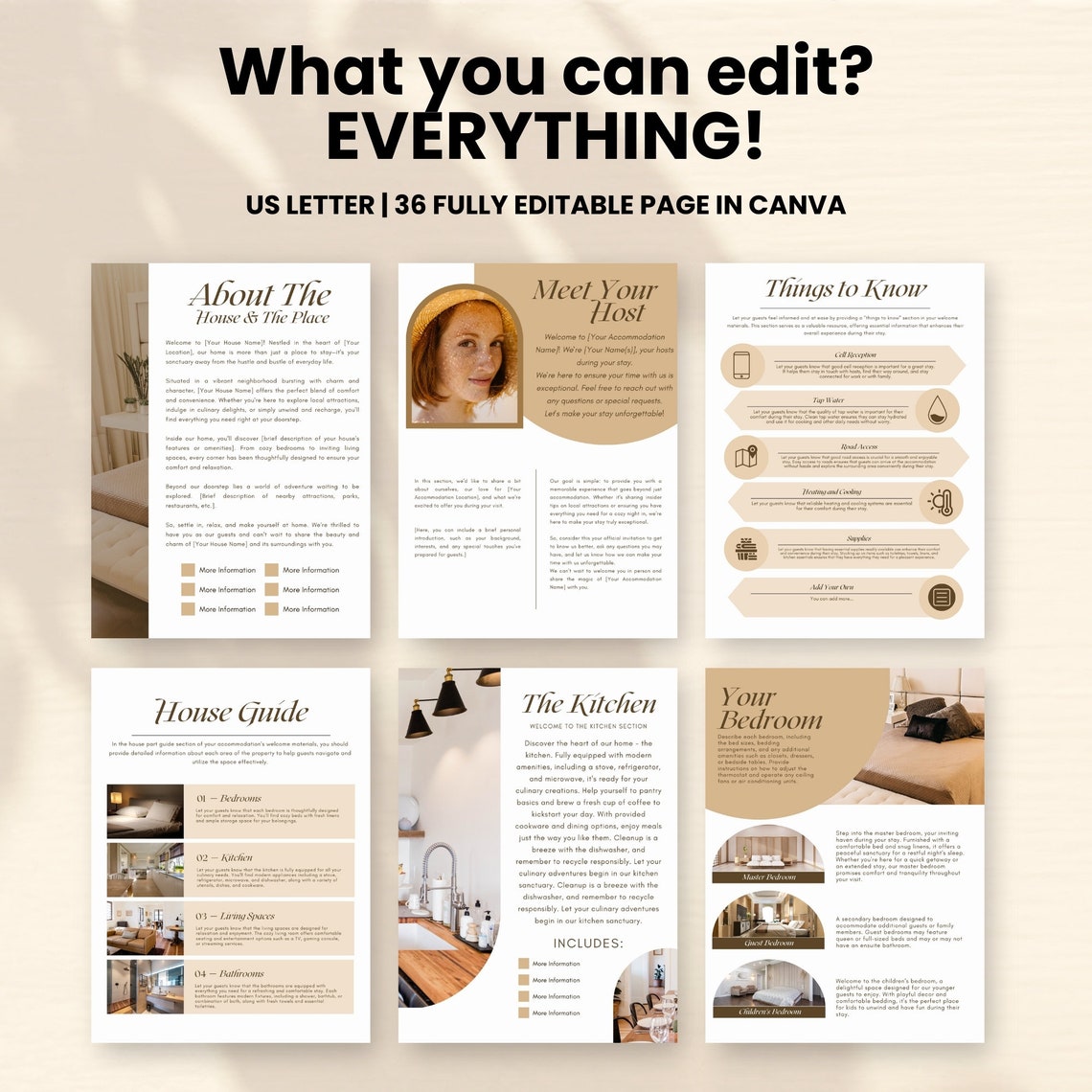 Airbnb Welcome Book Template Canva, Guest Guide Book Canva Template ...