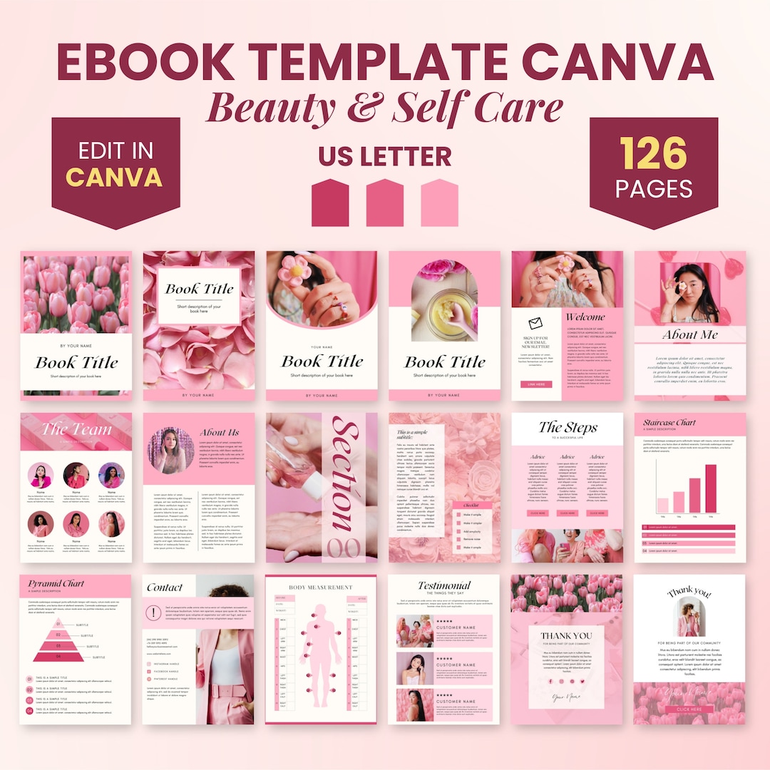 Ebook Template Pink, Beauty Ebook Template Canva, Minimalist Coaching ...