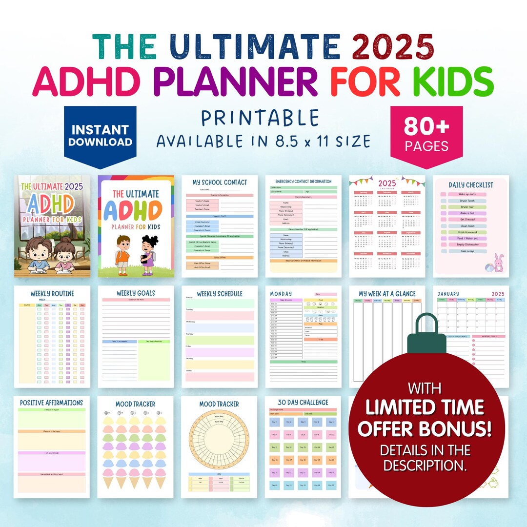 The Ultimate 2025 ADHD Planner for Kids, ADHD Kids Planner, Adhd Kids ...