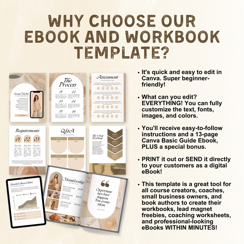 Ebook Template Canva | Editable Coaching Workbook Template | Minimalist ...