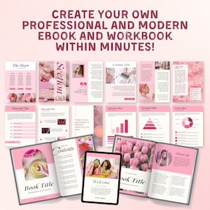 Ebook Template Pink, Beauty Ebook Template Canva, Minimalist Coaching ...