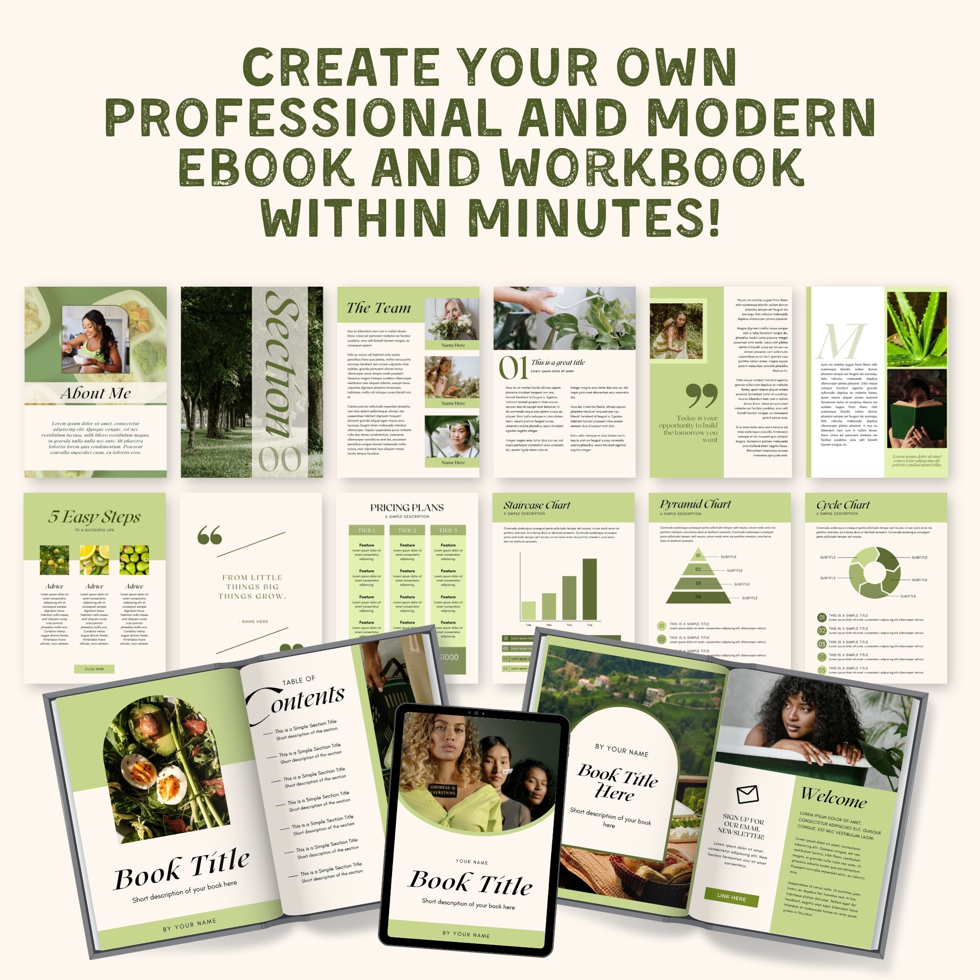 Green Ebook Template Health, Recipe Ebook Template Canva, Wellness ...