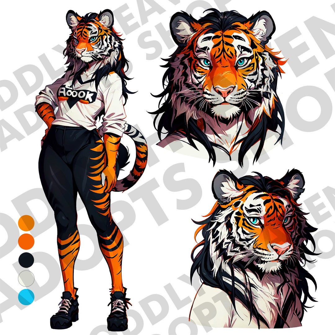 Furry Adopt Character ORANGE BEAUTY ! Fursona Adoptable Reference Sheet ...