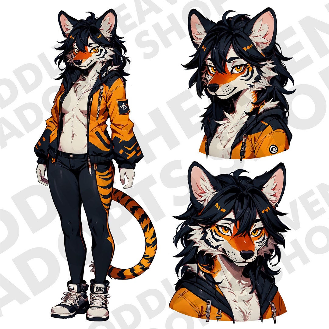 Furry Adopt Character TIGER TRAINER ! Fursona Adoptable Reference Sheet ...
