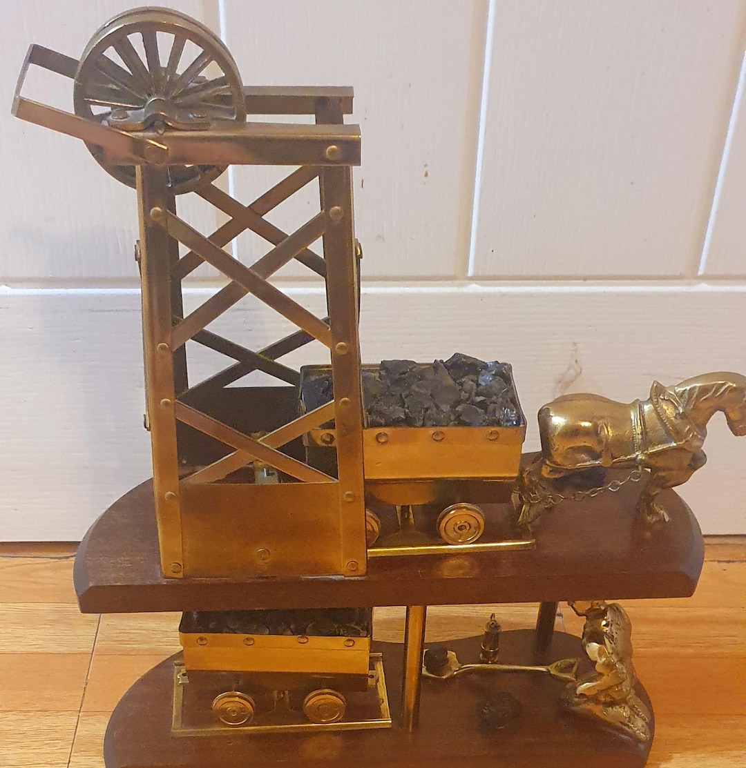 Brass Handmade Coal Mining Diorama, Two Tier, Rare - Etsy