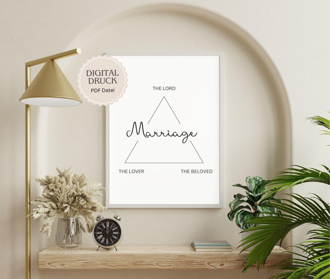 Poster Marriage Triangle God, Minimalist Wall Art, Christian Modern ...