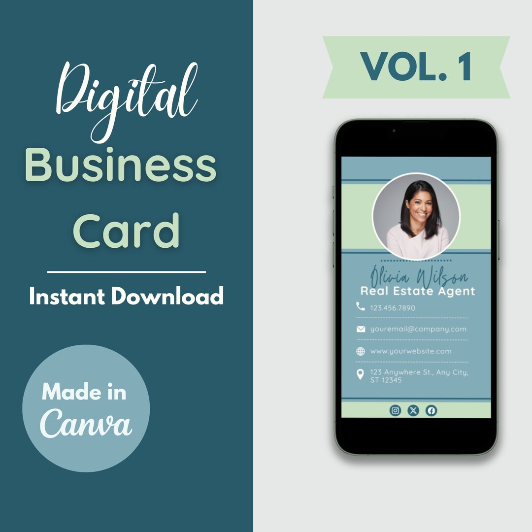 Digital Business Card Template Real Estate Business Card Business Card ...