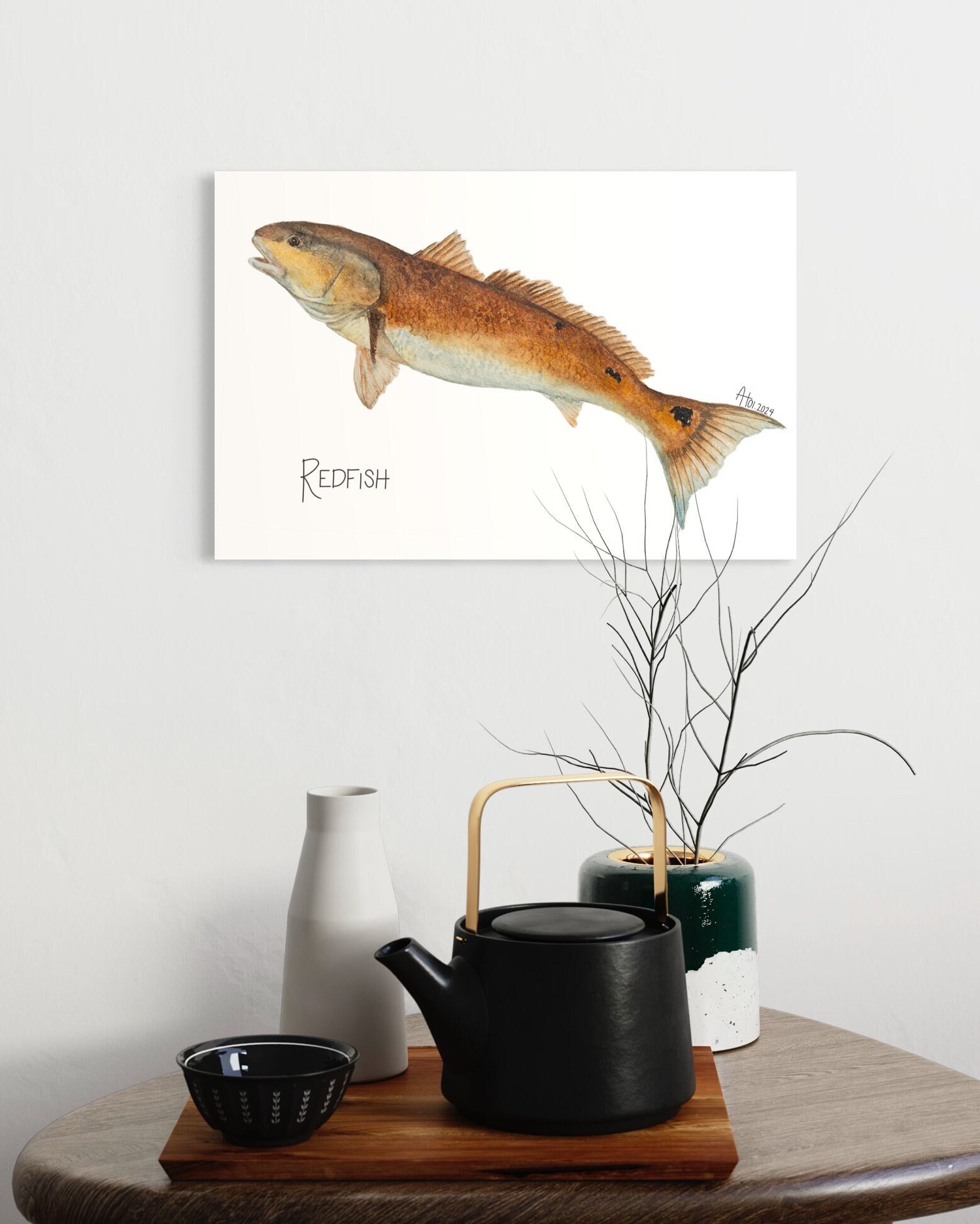 Redfish With Three Spots Watercolor Print - Etsy