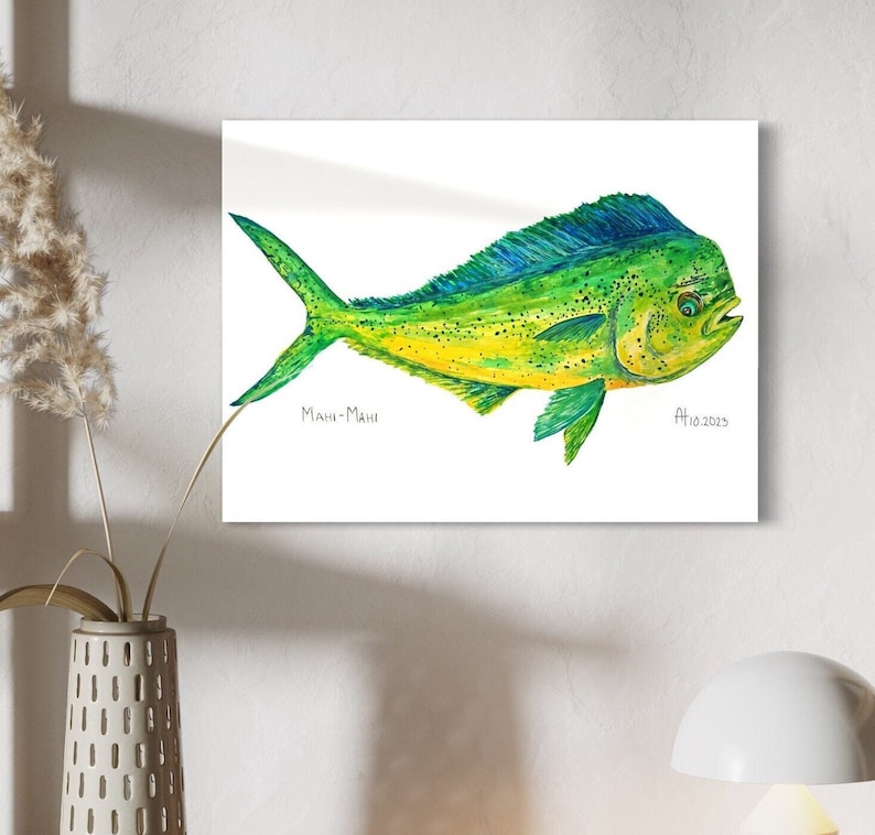 Mahi-mahi Watercolor Print 9" X 12" - Etsy