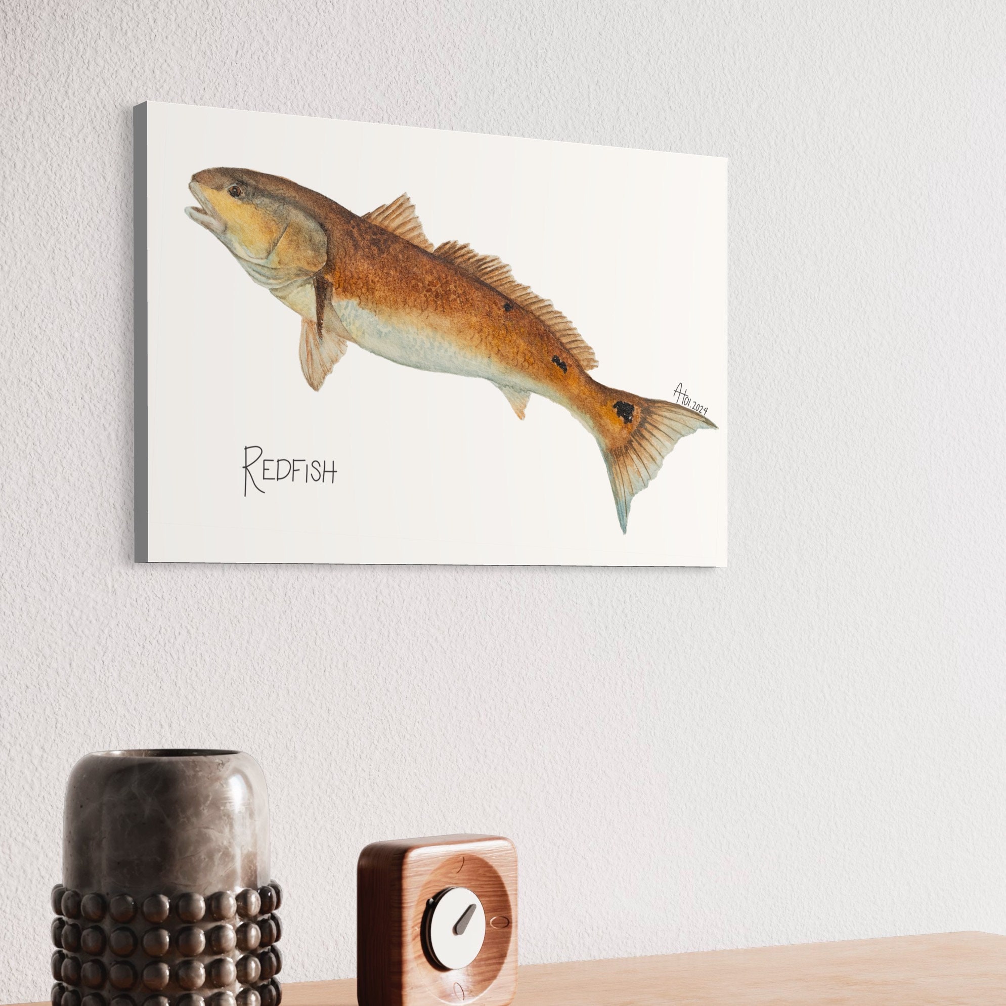 Redfish With Three Spots Watercolor Print - Etsy