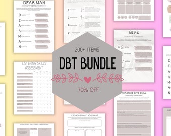 DBT Skills Cheat Sheets, DBT Worksheets Bundle Set, Therapy Coping ...