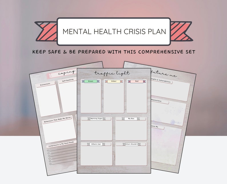 Safety Planning, Mental Health Crisis Templates, Crisis Tool, BPD ...