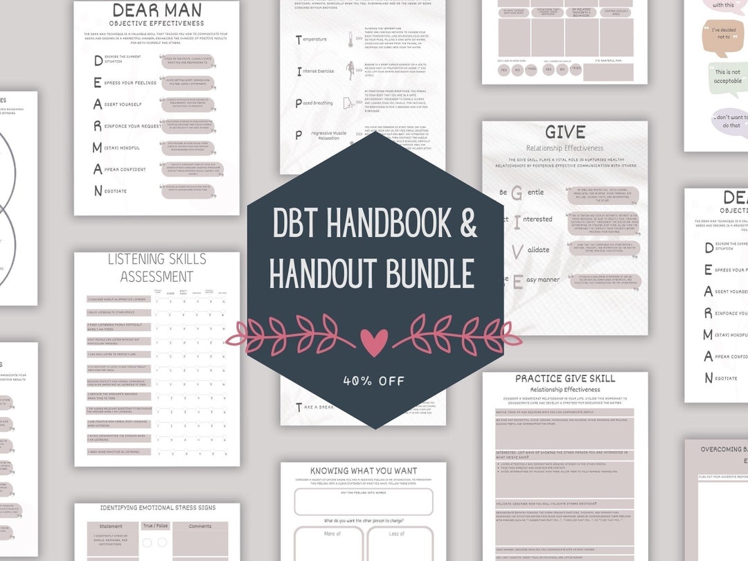 Digital DBT Bundle, DBT Workbook, Cheat Sheets & Handouts, Coping ...